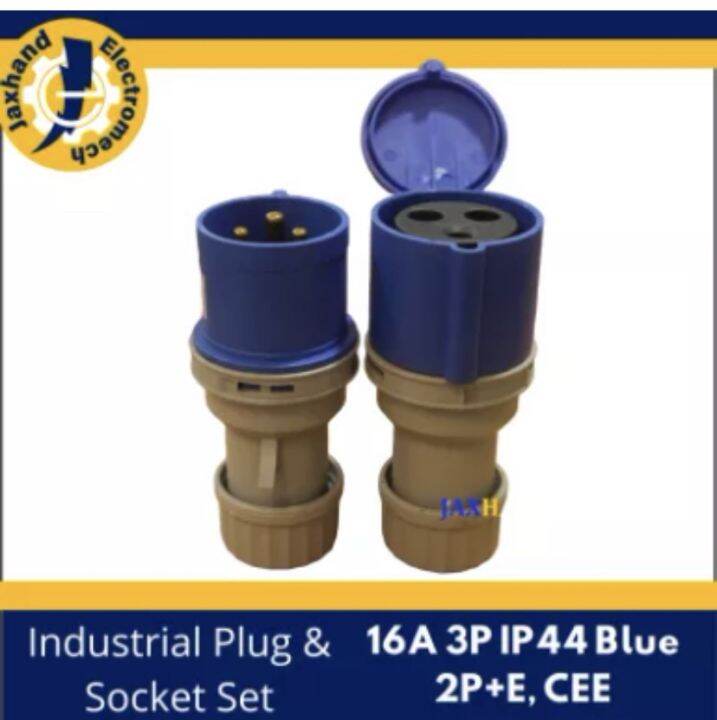 Industrial Plug & Socket Set 16A 3P IP44 Blue 2P+E, CEE (Male & Female) | Lazada PH