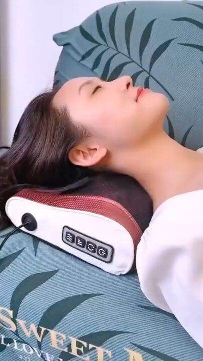Gối Massage Cổ Vai Gáy Máy Massage Lưng Hồng Ngoại Trị Liệu 20 Bi8 Bi Massage Cùng Chế độ Rung