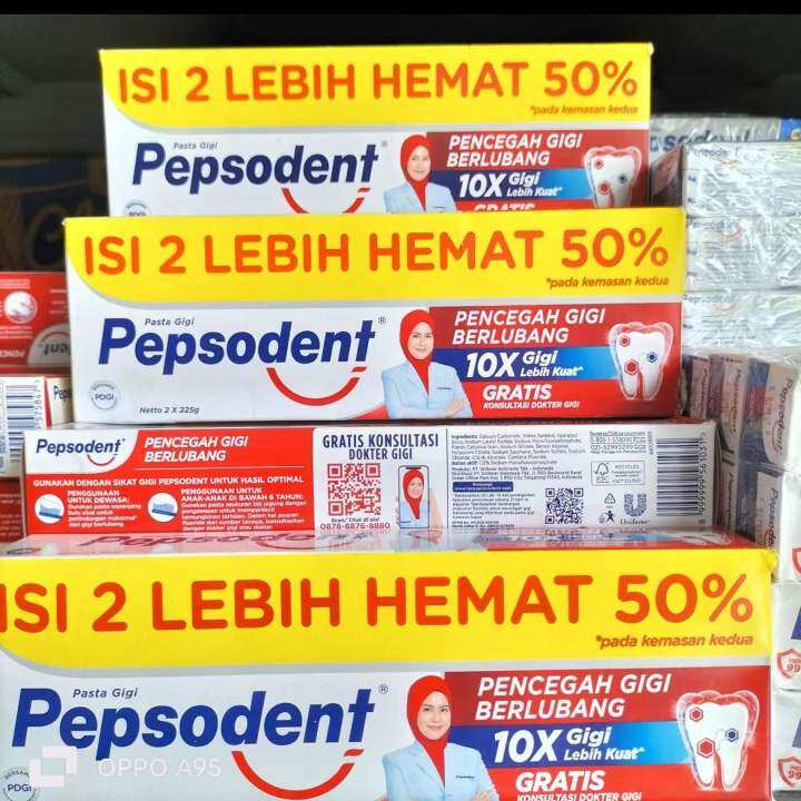 PEPSODENT 225gr ISI 2 LEBIH HEMAT 50% PASTA GIGI PEPSODENT 1 pack isi 2 ...