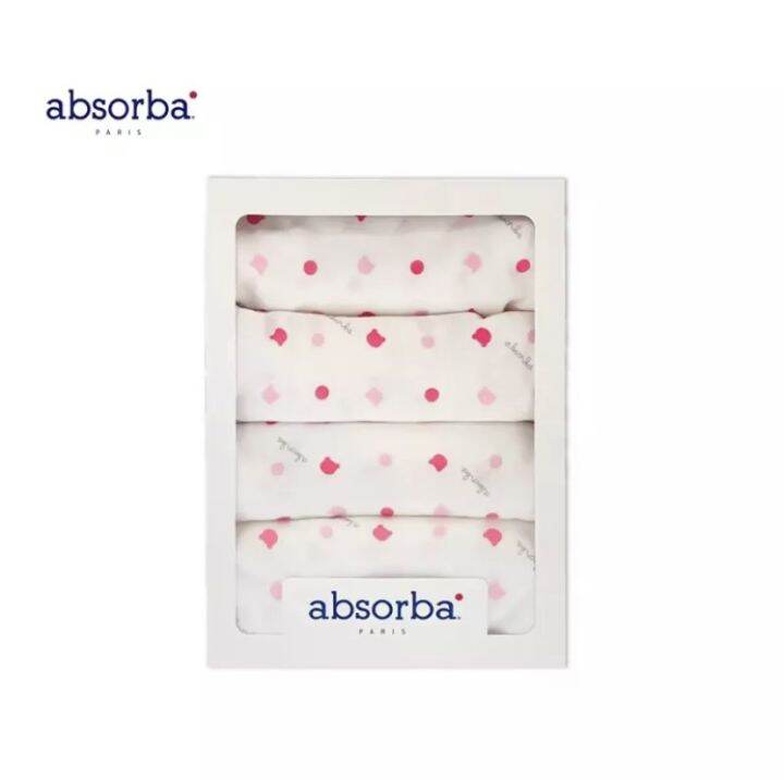 Absorba แอ็บซอร์บา ผ้าอ้อม ผ้า bamboo extra sofl ลายจุดสีชมพู | Lazada ...