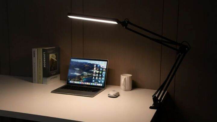 Long Arm LED Desk Lamp Desktop Clip-on Desk Lamp Dimmable Working ...
