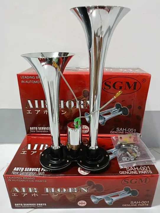 Air Horn 2 Trumpet SGM/SHA-001 24V Only Fit for Bus,Truck,Jeep Loud and Clear Air Horn Genuine ...