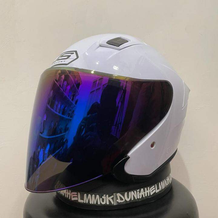 Helm JS YAKUZA Half Face Visor Silver SNI njs kyt alv gift ink dyr ...