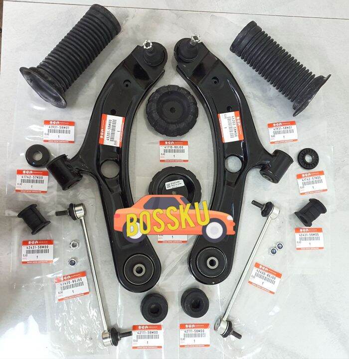 14 IN 1 SET -FRONT ABSORBER MOUNTING/LINK/BUSH/LOWER ARM/BEARING/COVER ...
