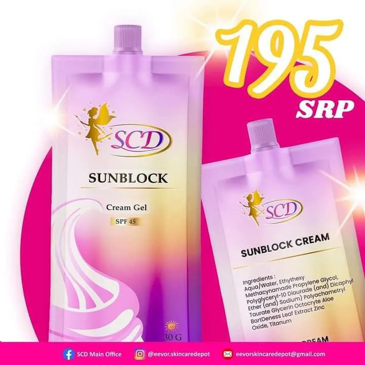 SCD Sunblock Cream Gel with SPF45 (30g) | Lazada PH