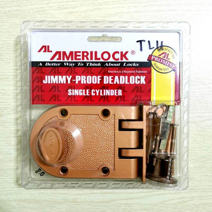 Amerilock Jimmy Proof Deadlock Single Cylinder Sliding Door Lock ...