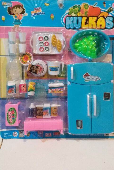 MAINAN MINI KULKAS 2 PINTU DAN ISI | Lazada Indonesia
