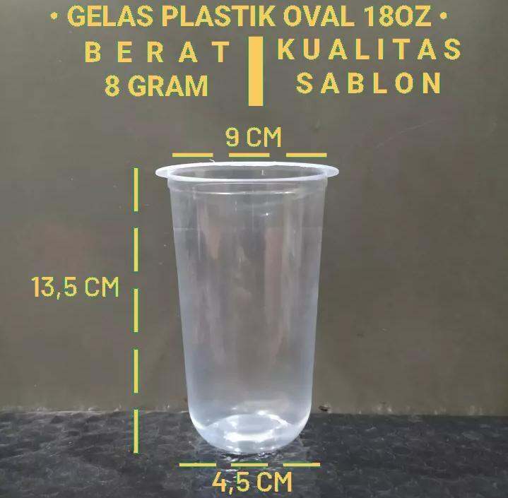 Gelas Cup Plastik Oval 18 oz 8 gram isi 50pcs | Lazada Indonesia
