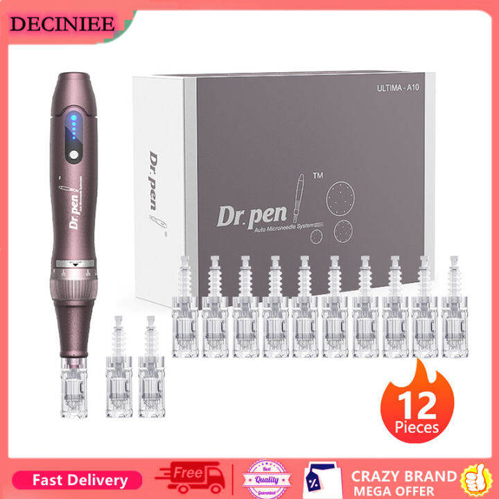 Dr. Pen Ultima A10 Wireless with 12 NeedlesHead Electric Micro-Needling Pen Mesotherapy ...