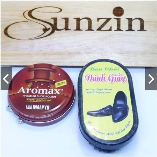 xi đánh giầy màu nâu AROMAX hàn quốc + bàn chải đánh giầy , chính hãng ...