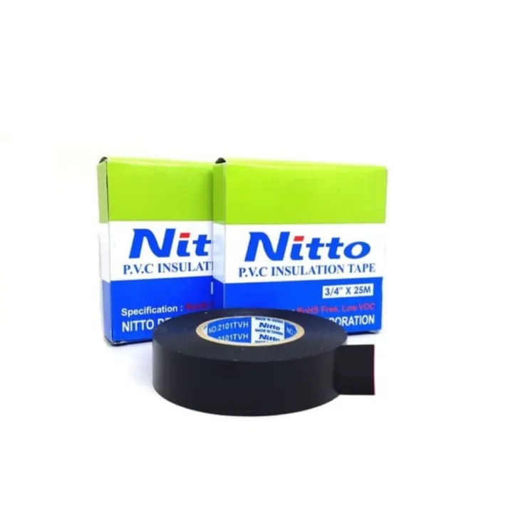 NITTO Solasi/solasi kabel listrik warna hitam/ Lakban listrik hitam ...
