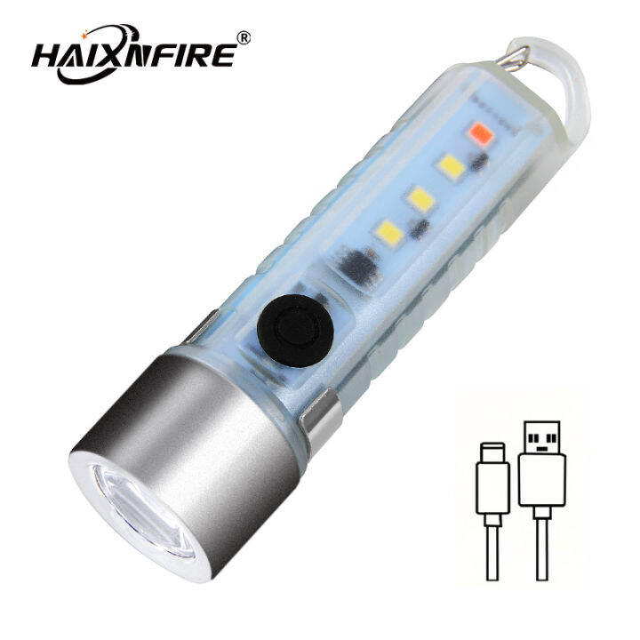 HaixnFire S41 Mini flashlight USB charging camping light Key stick lamp ...