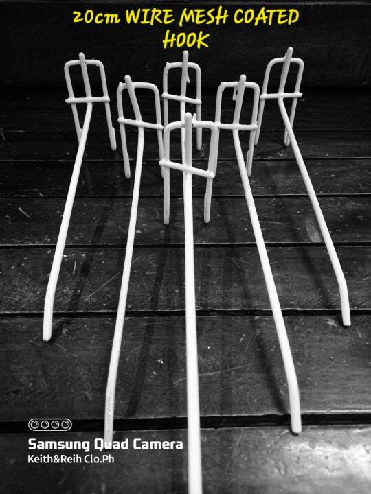 WIRE MESH COATED HOOK 20cm|HOOK for SCREEN (10pcs)|WIRE MESH STRAIGHT ...