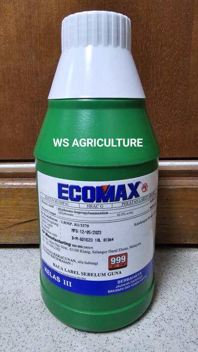 Ecomax 1L Glyphosate 41% Weed Killer Racun Rumpai sama Roundup Typhoon ...