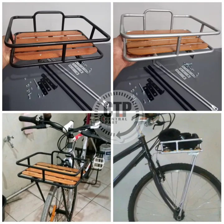FRONT RACK KERANJANG RAK DEPAN SEPEDA Fixie Jadul Seli MTB Minion Lipat Commuterbike alas kayu ...