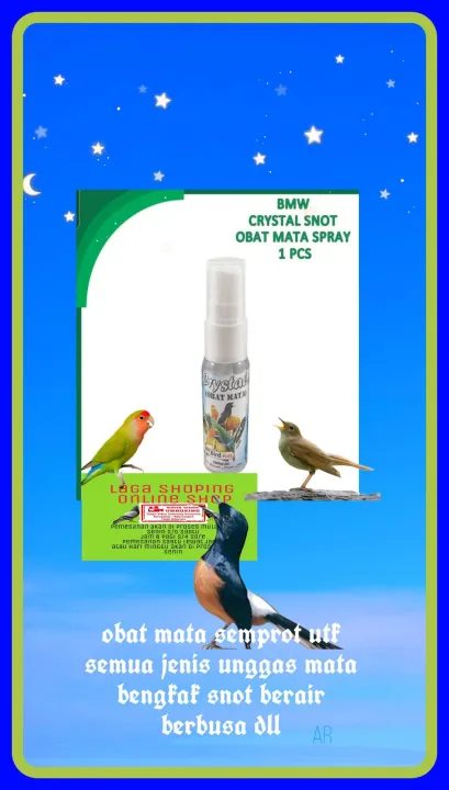 1 BOTOL BIO SNOT CRYSTAL OBAT BURUNG SAKIT MATA MURAI LOVEBIRD KENARI ...