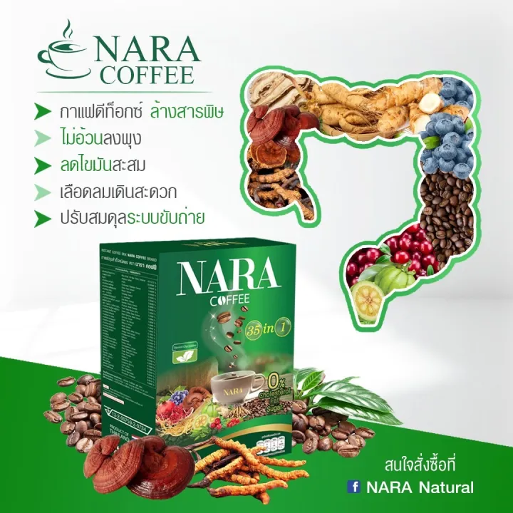 นาราคอฟฟี่ NARA COFFEE กาแฟเพื่อสุขภาพ ดีท็อก | Lazada.co.th