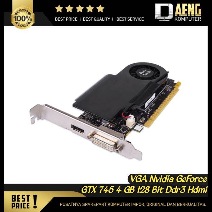 VGA Nvidia GeForce GTX 745 4 GB 128 bit ddr3 ada HDMI profil Standar ...