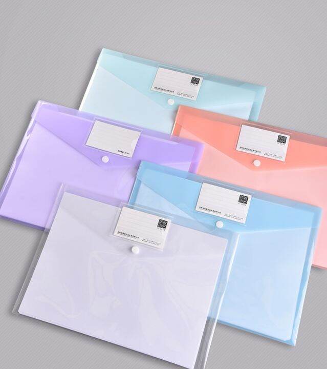 A4 Clear File Folder Clear Folder with ID pocket label Stationary ...