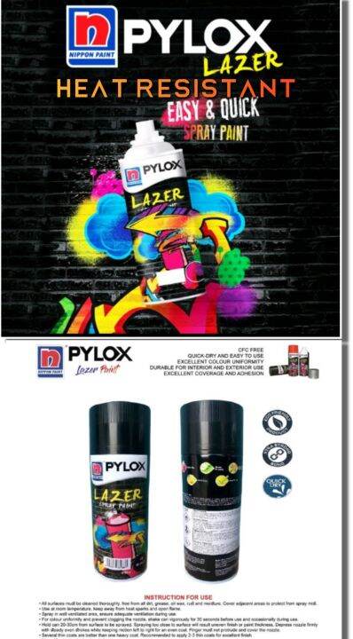 PYLOX LAZER NIPPON SPRAY PAINT ORIGINAL HEAT RESISTANT PANG SPRAY SA ...