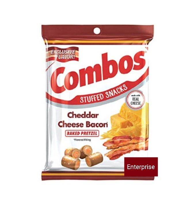Combos Cheddar Cheese Bacon Baked Pretzel Stuffed Snacks -178.6g ...