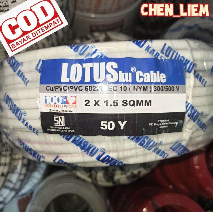 1 roll Kabel Nym 2x1.5 LOTUS kabel instalasi listrik / Sudah SNI / FULL ...