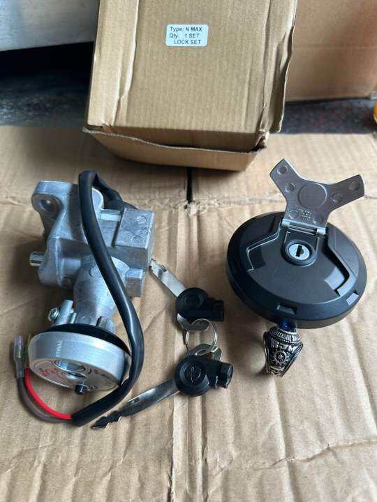 Ignition switch and fuel gas tank cover key set yamaha nmax 155 v1 first model good quality ...