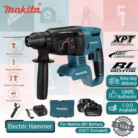 Makita 18V Cordless Brushless Electric Hammer Multi-functional Impact ...