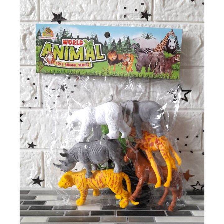 MURAHH BANGET! Mainan anak miniatur hewan/binatang harimau zebra badak ...