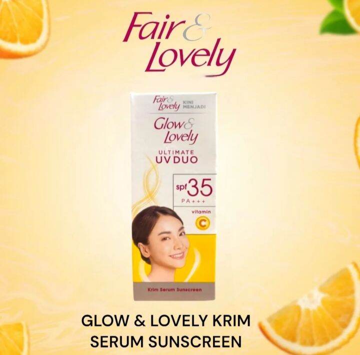 GLOW & LOVELY Ultimate UV Duo Krim Vit C & Niacinamide Sunscreen SPF 35 PA++++ 40 gr | Lazada ...
