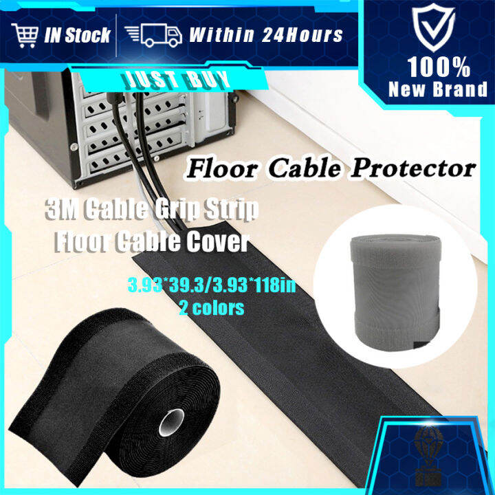 1m/3m Adjustable Hook and Loop Office Desk Wire Cable Cover For Floor ...
