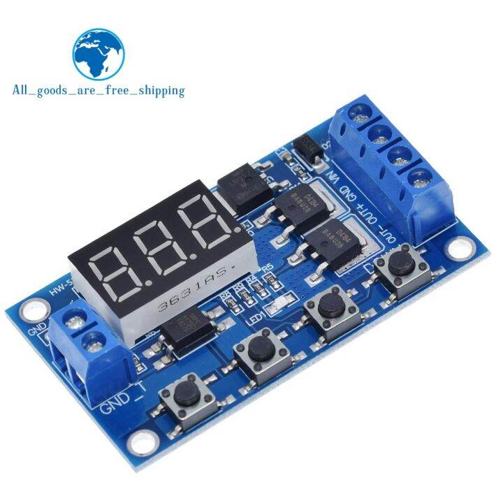 TZT DC 12V 24V Dual MOS LED Digital Time Delay Relay Trigger Cycle Timer Delay Switch Circuit ...