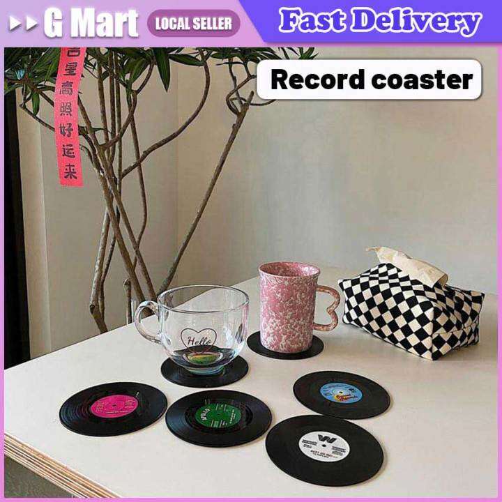 Retro Vinyl Record Table Mats Drink Coaster Table Placemats Creative ...