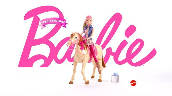 Barbie Saddle and Ride Horse with jockey doll | Lazada