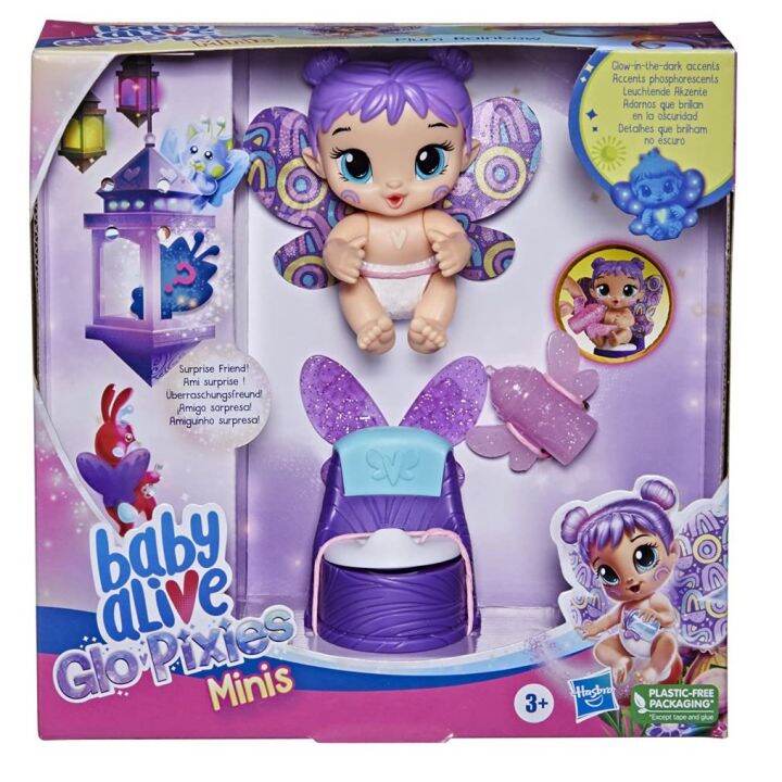 BABY ALIVE GLO PIXIES MINIS DOLL PLUM RAINBOW GLOW IN THE DARK HASBRO / MAINAN ANAK BONEKA BAYI ...