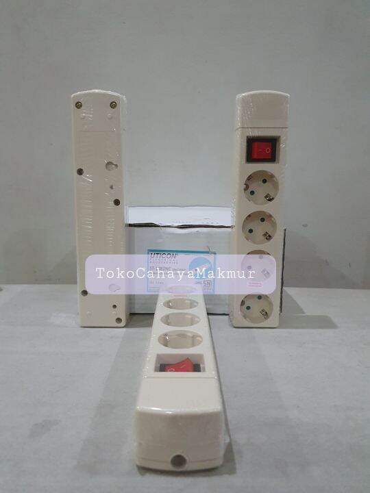 UTICON Stop Kontak Arde 4 Lubang + Saklar Lampu ST-1482NC / 4-Soket ...