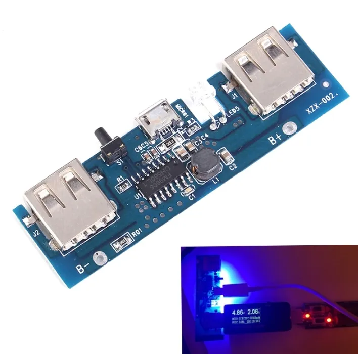 DUAL USB 5V 2A 18650 LITHIUM POWER BANK CHARGING MODULE BOARD CIRCUIT ...