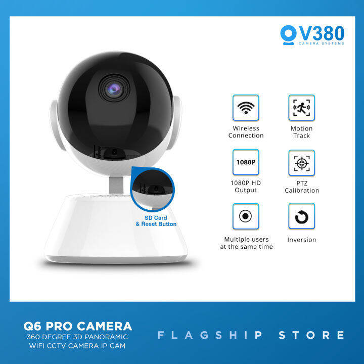 V380 Q6 PRO CCTV Camera Wifi Connect to Phone 1080P IP Camera 360 ...