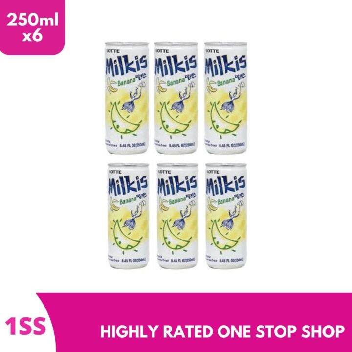 Lotte | Milkis Banana Soda 250ml x6 | Lazada PH