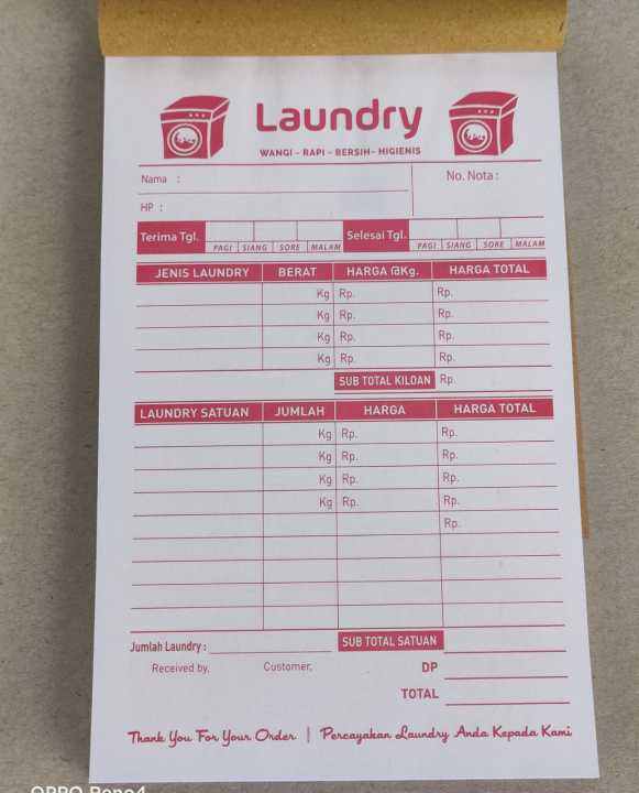NOTA LAUNDRY 1/4 FOLIO 2 PLAY/NOTA LAUNDRY 2 PLAY RANGKAP/NOTA LAUNDRY ...