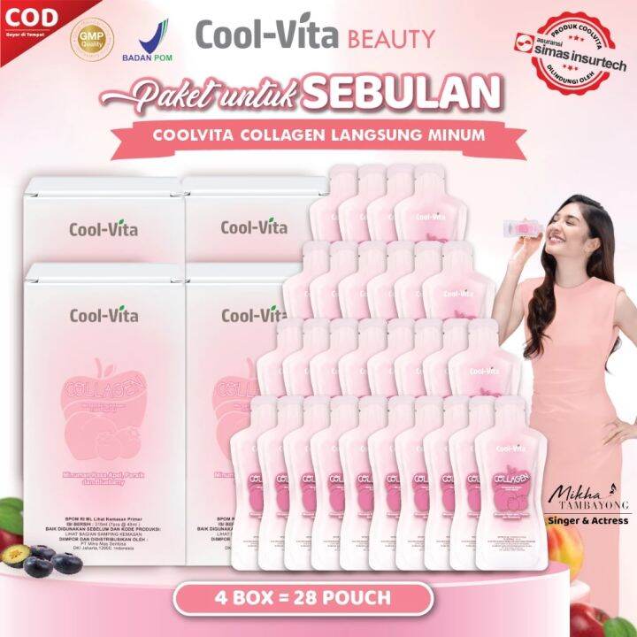 Coolvita Collagen Premium 3000mg Beauty Drink 4Box (28 Pouch) | Lazada Indonesia