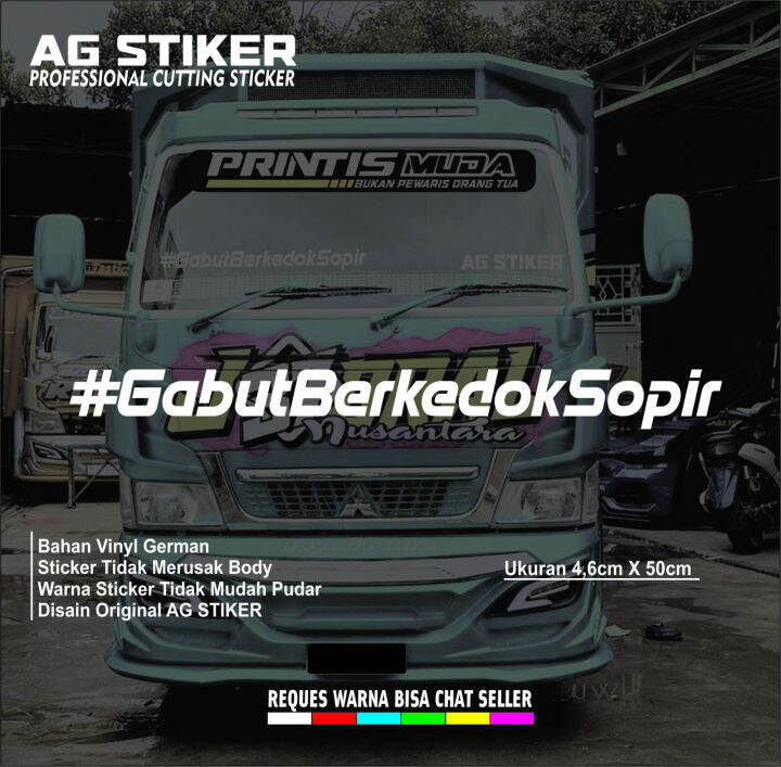 STIKER GABUT BERKEDOK SOPIR STICKER KACA TRUCK MOBIL PICK UP CUTTING ...
