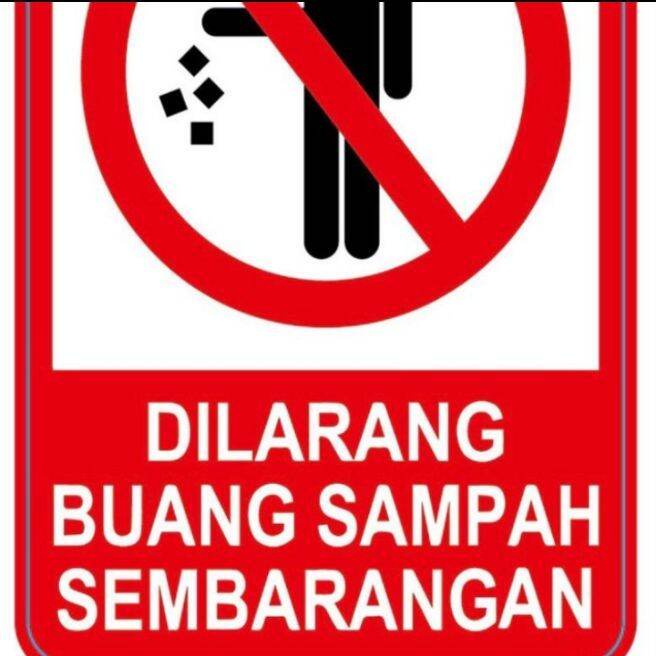 Sticker Dilarang Buang Sampah Ukuran Besar 30 × 20 cm | Lazada Indonesia