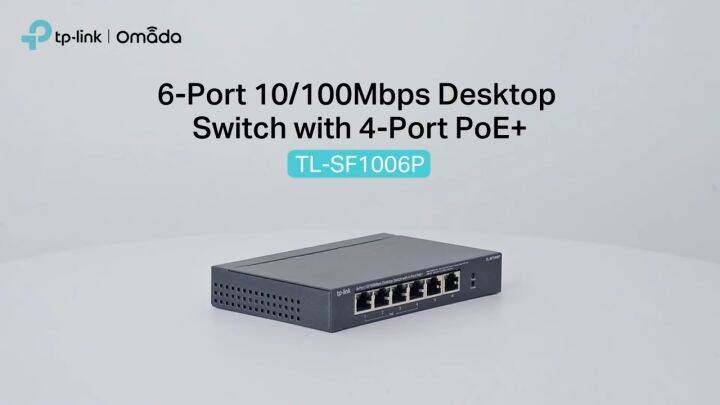 TP-LINK Tplink 4 +2 100m IP Network Desktop POE Switch 4 Port POE 2 10 ...