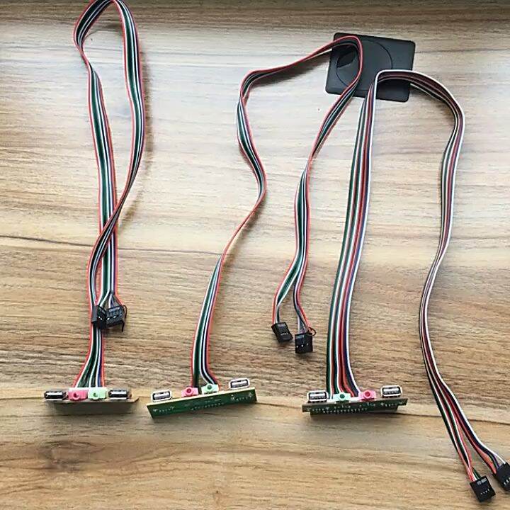 FRONT PANEL PCB KOMPUTER UKURAN 2 USB AUDIO JACK 3.5 MM EARPHONE KABEL ...