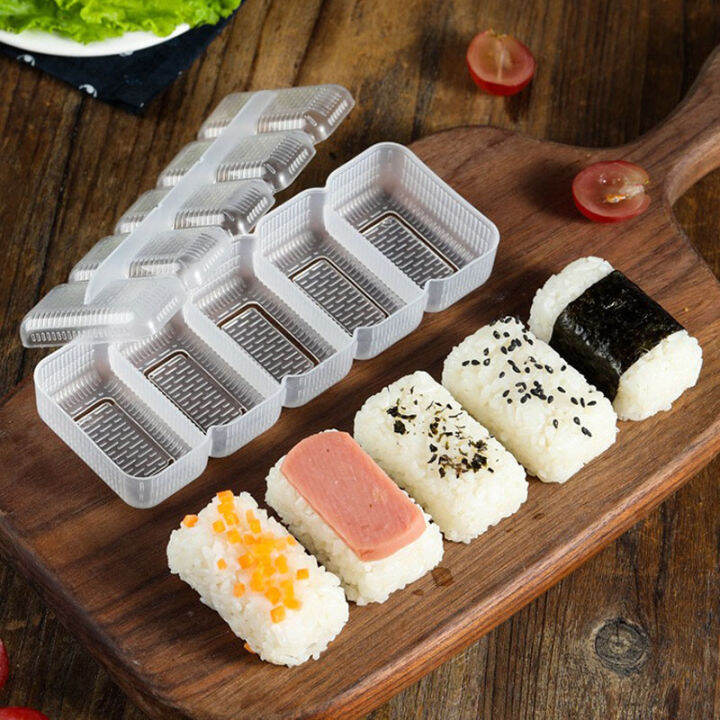 Warship Rice Ball Mold 5-Piece Conjoined Hand-Held Sushi Dishes Tool Rectangular Kimbap Bento ...