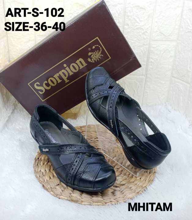 sepatu kulit wanita scorpion S-102 | Lazada Indonesia