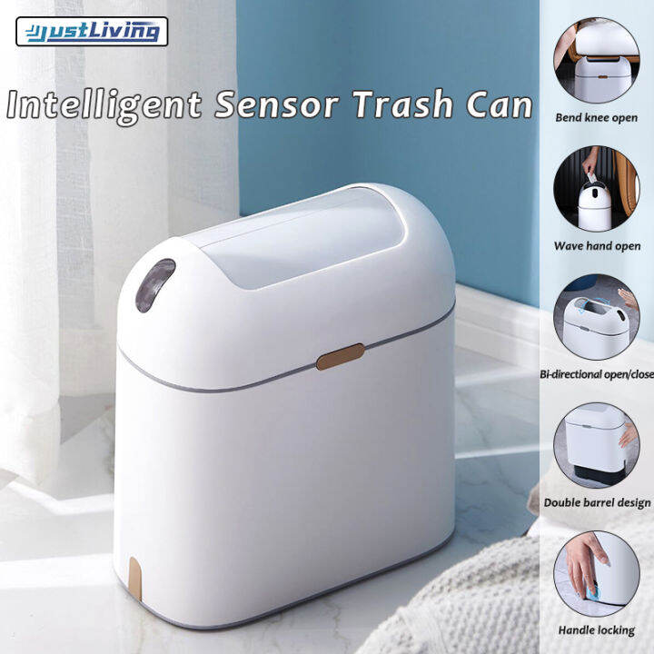 JustLiving 9L Wireless Sensor Smart Trash Can Bin Automatic Trash Bin ...