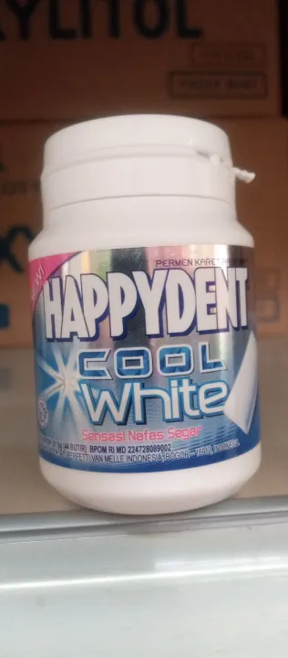 Permen karet Happydent cool white botol 61gram | Lazada Indonesia