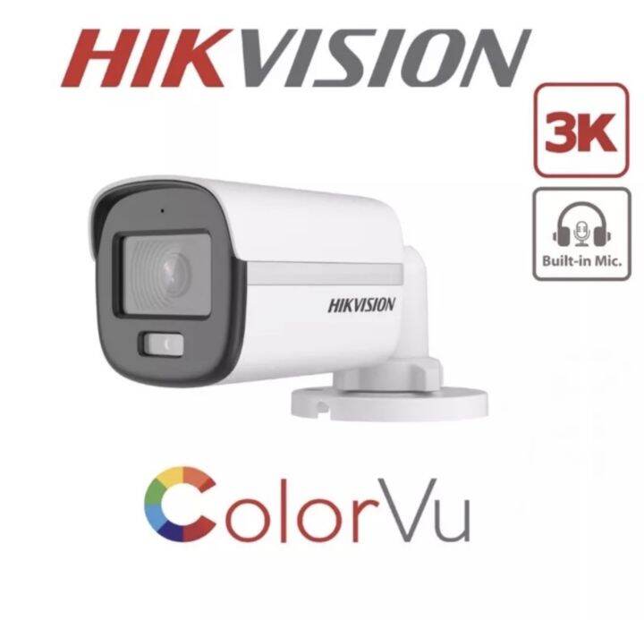 HIKVISION 3K ColorVu Audio Fixed Mini Bullet Camera DS-2CE10KF0T-FS )3 ...